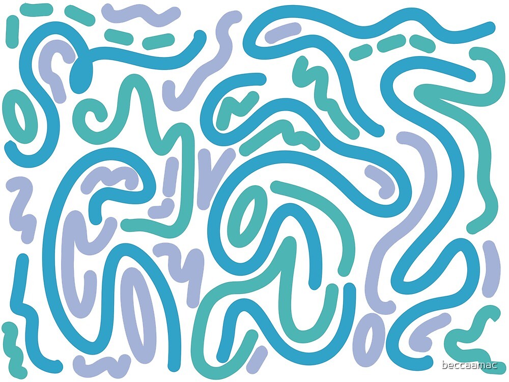"Blue Squiggle Pattern" by beccaamac | Redbubble