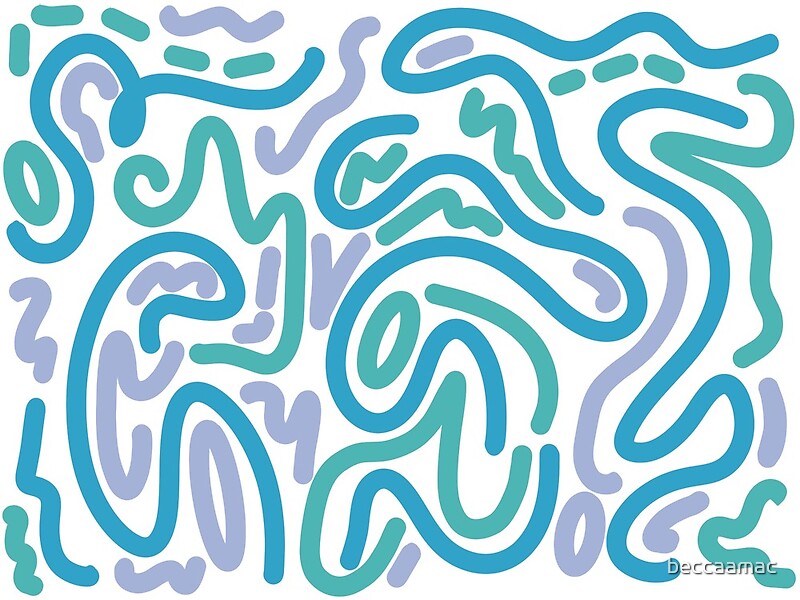 "Blue Squiggle Pattern" by beccaamac | Redbubble