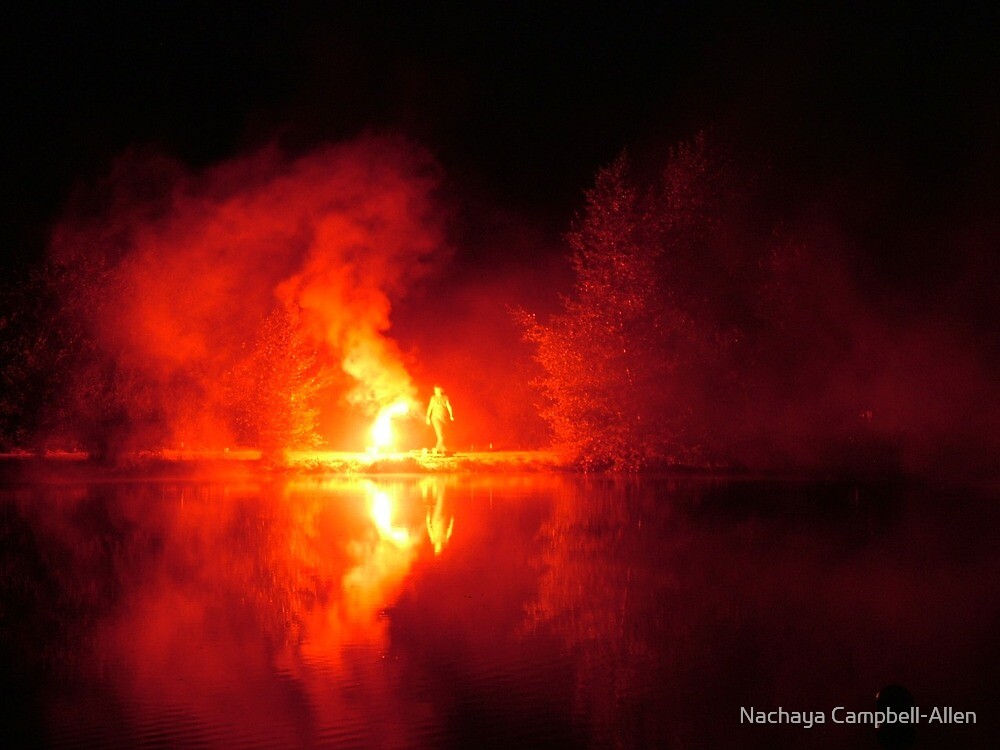 "fire over water" by Silk Alchemy | Redbubble
