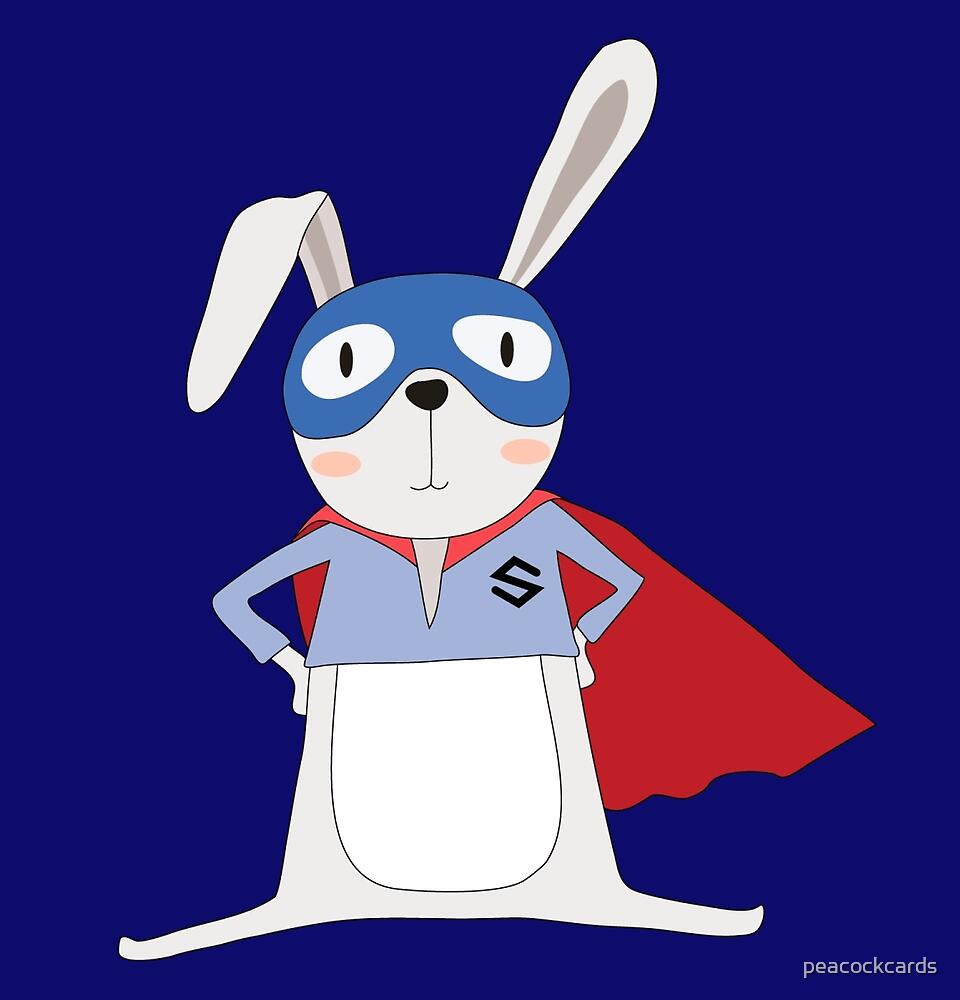 "Cute Cartoon Animals Bunny Rabbit Super Hero" by peacockcards | Redbubble