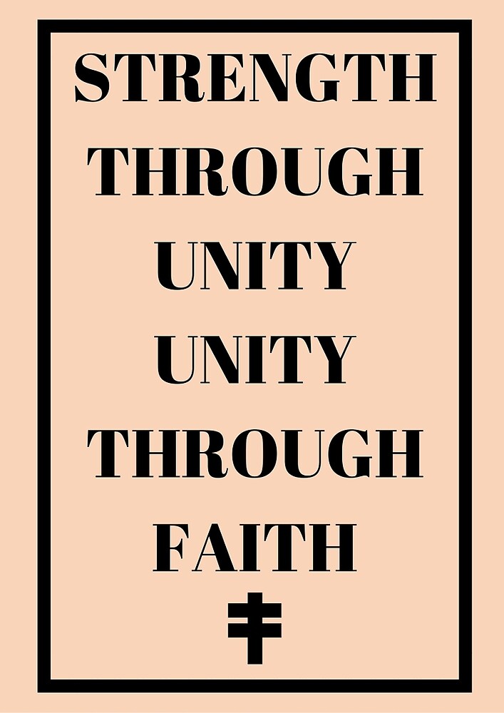 "Strength Through Unity Unity Through Faith V for Vendetta" by Not ...