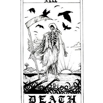 "Death Tarot Card - Ink Drawing" Spiral Notebook for Sale by ...