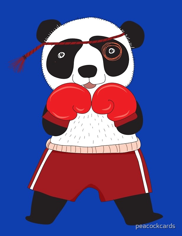 "Cartoon Animals Fighting Boxing Panda Bear" by peacockcards | Redbubble