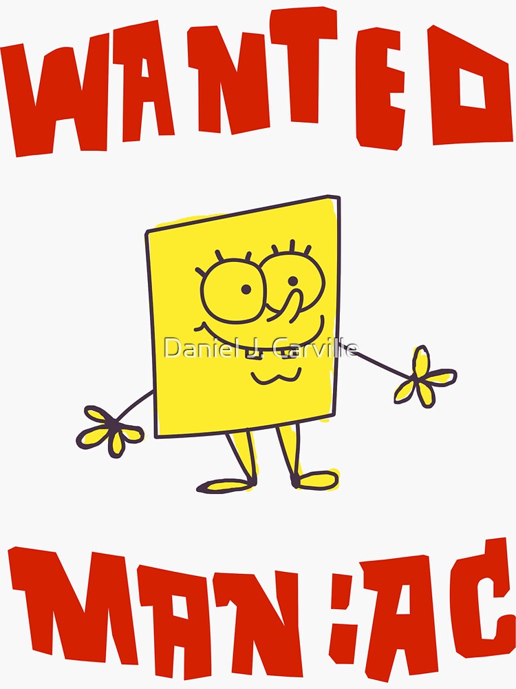 "SpongeBob SquarePants Classic - Wanted Maniac" Sticker by TATSUHIRO ...