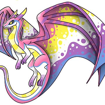 "Bigender (5 Stripe) Dragon Friend" Sticker for Sale by aevios | Redbubble