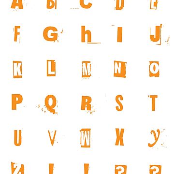 "Orange Cutout Letters Alphabet Pack" Sticker for Sale by SoccaTamam ...