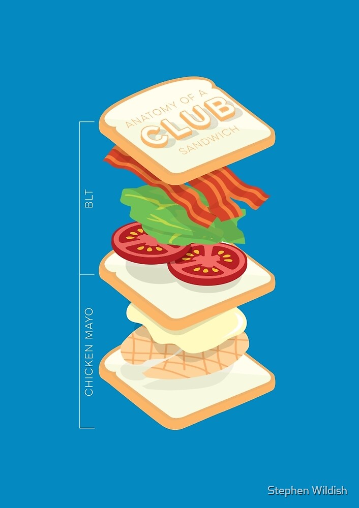 "Anatomy of a Club Sandwich" by Stephen Wildish | Redbubble