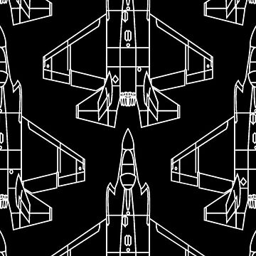 "F-35 Lightning II - black and white wireframe" Sticker for Sale by ...