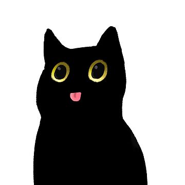 "Black Cat Blep" Sticker for Sale by onaonaa | Redbubble
