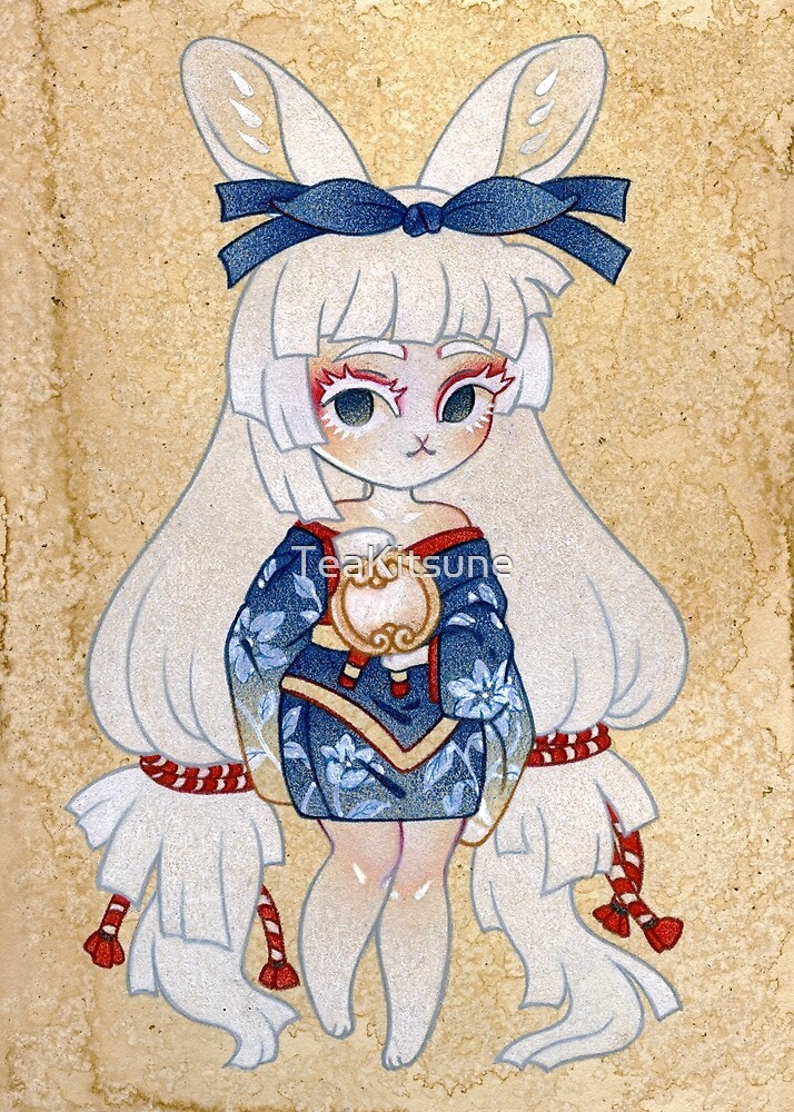 "The Moon Rabbit - Usagi Yokai TeaKitsune" by TeaKitsune | Redbubble