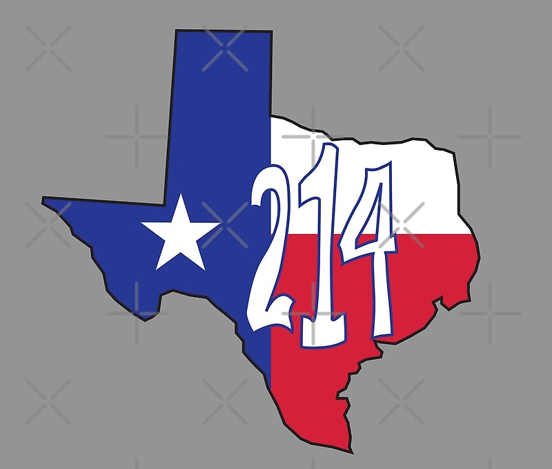 "Hand Drawn Texas Flag 214 Area Code" by itsrturn | Redbubble