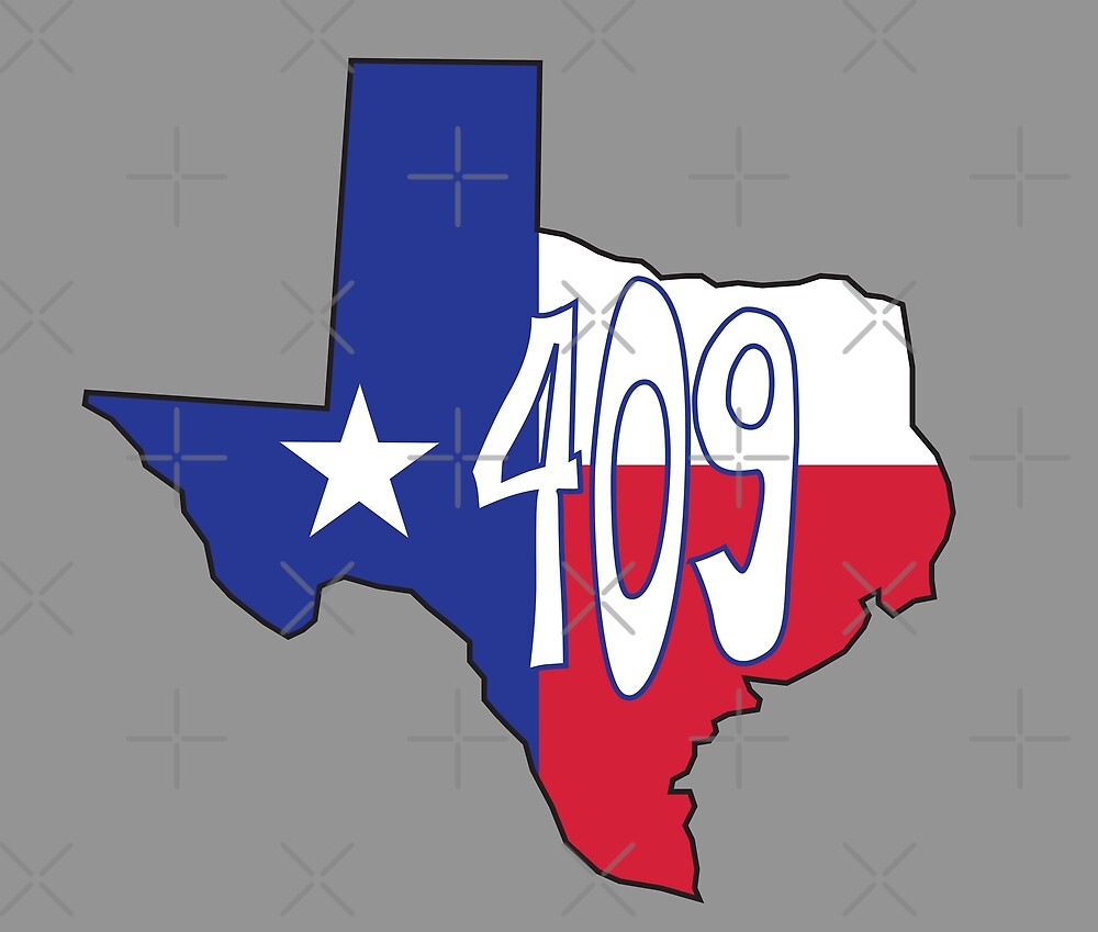 "Hand Drawn Texas Flag 409 Area Code" by itsrturn | Redbubble