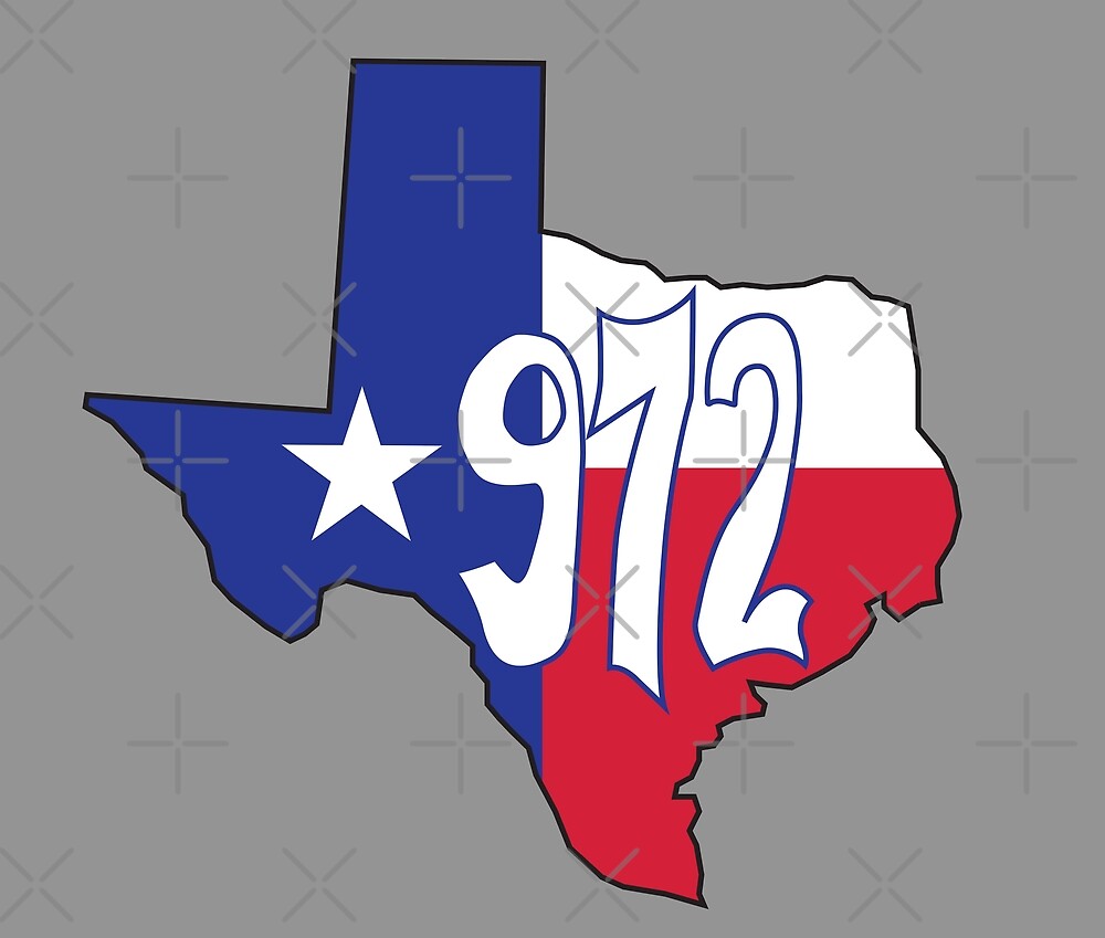 "Hand Drawn Texas Flag 972 Area Code" by itsrturn | Redbubble