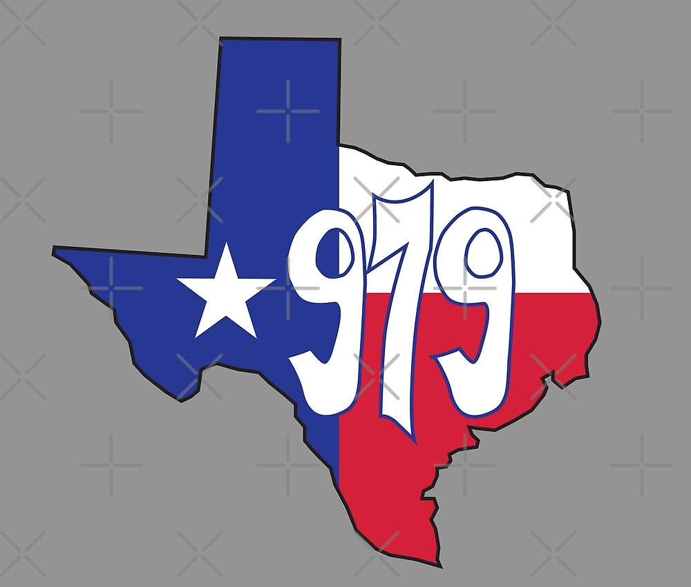 "Hand Drawn Texas Flag 979 Area Code" by itsrturn | Redbubble