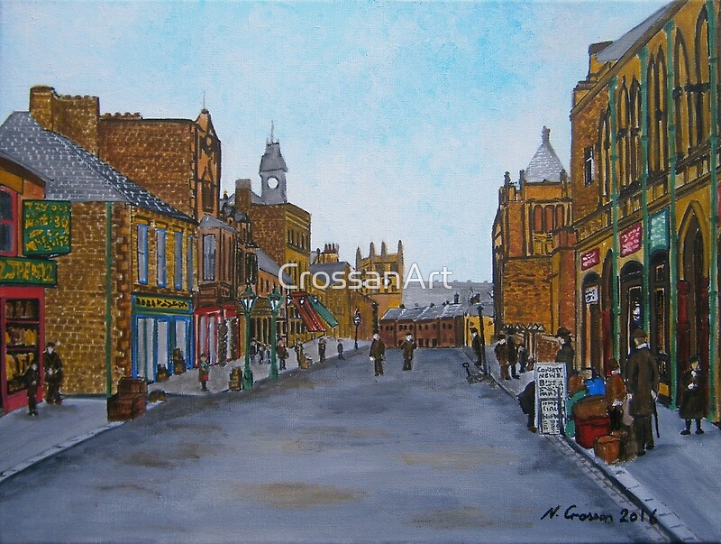 "Consett of Old, Middle Street" by CrossanArt | Redbubble