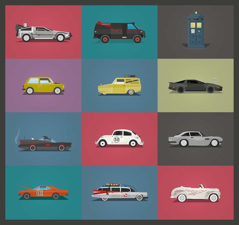 "Iconic Cars - Collection - Square" by David Wildish | Redbubble