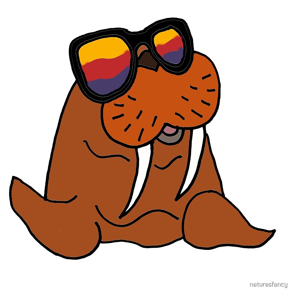 "Hilarious Cool Walrus in Sunglasses " by naturesfancy | Redbubble