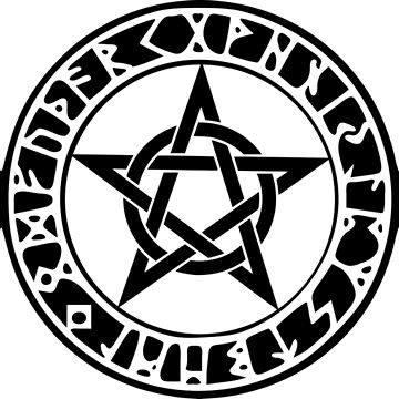 T-shirt classique for Sale avec l'œuvre « Runes Pentagramme Triple Lune ...