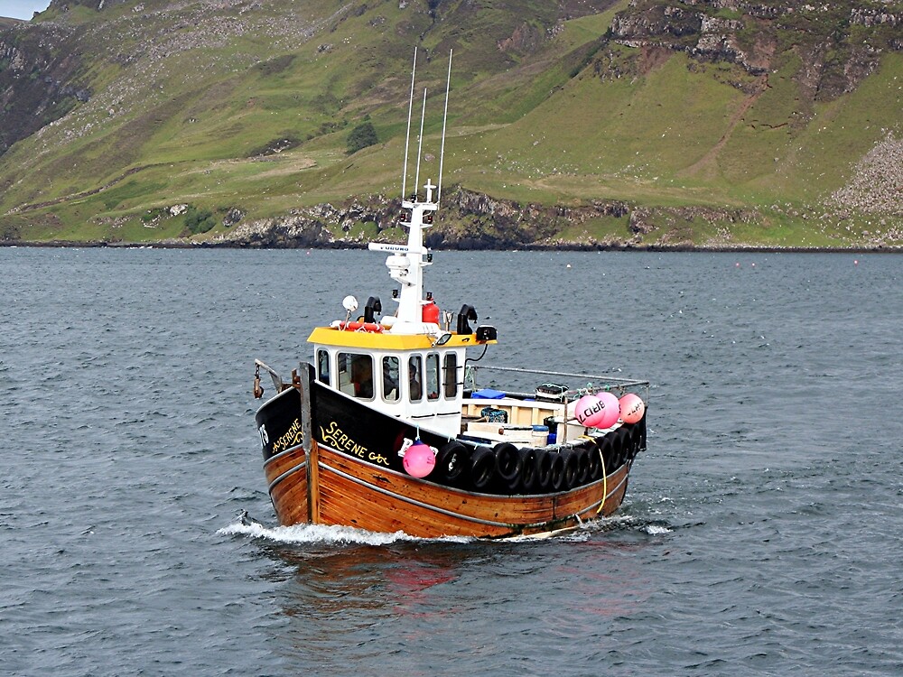 "Fishing boat, Portree, Isle of Skye" by FranWest | Redbubble