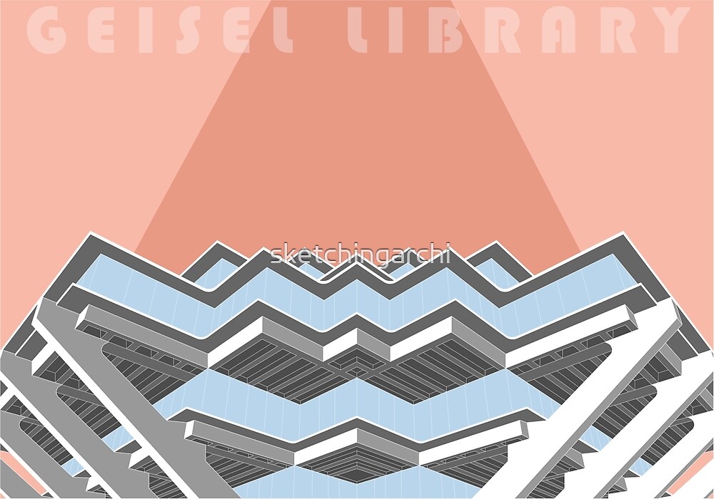 "Brutalist Print, Geisel Library, San Diego, Print, Artwork ...