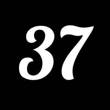 "Number 37 White" Sticker for Sale by t-shirtella | Redbubble