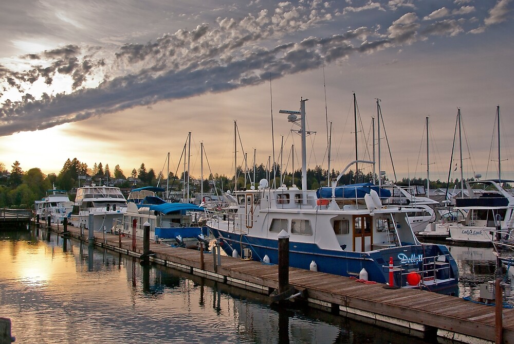 "Sunset, Budd Bay" by Harv Churchill | Redbubble