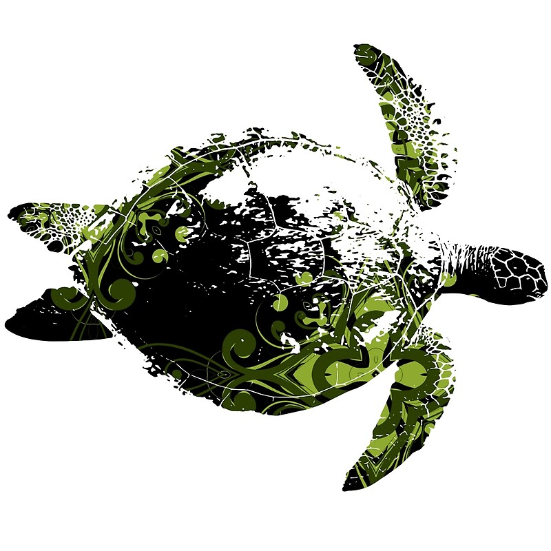 "Turtle with a nature design" by P-aws | Redbubble
