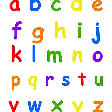 "ABC Letters Lower Case Alphabets Funny Gift" Art Print for Sale by ...