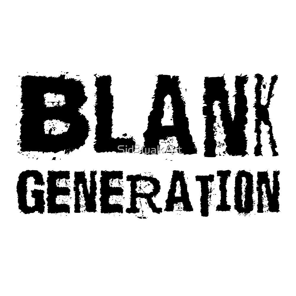 "Black Generation Punk Rock Music Richard Hell" by Sid3walkArt | Redbubble