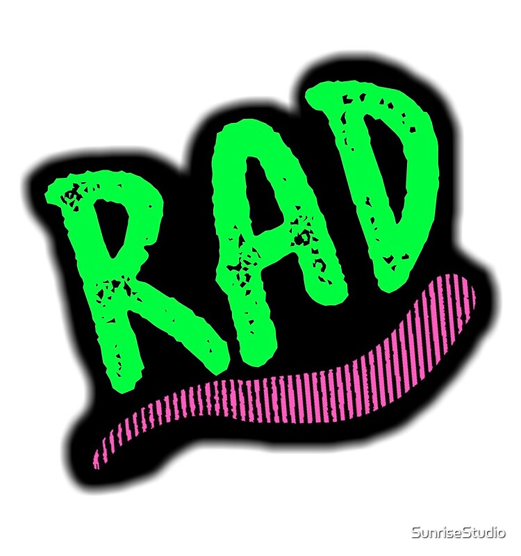 "Rad Retro Graffiti 80s Spray Paint Art Neon " by SunriseStudio | Redbubble