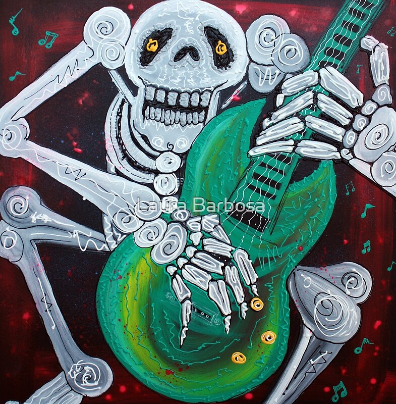 "Skeleton Guitarist" by Laura Barbosa | Redbubble