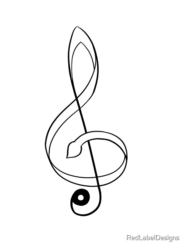 "Treble Clef Snake" by RedLabelDesigns | Redbubble