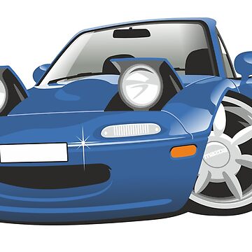 "Mazda MX-5 Miata caricature blue" Art Print for Sale by car2oonz ...