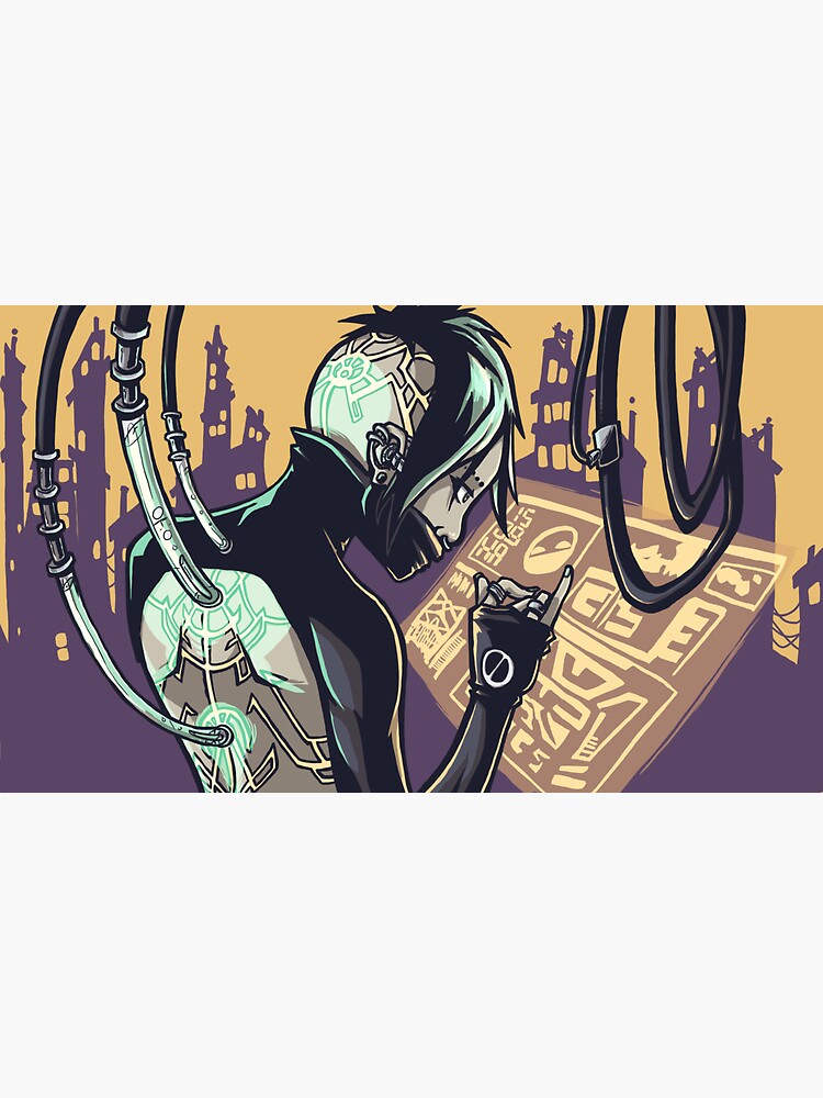 "Cyberpunk Hacker Girl" Sticker by JamesGrimlee | Redbubble