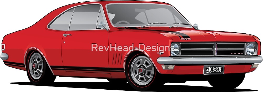 "Holden HK Monaro GTS 327 - Picardy Red" by RevHead-Designs | Redbubble