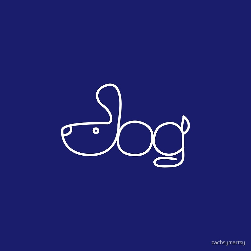"Dog Minimalist Text Art Typography" by zachsymartsy | Redbubble