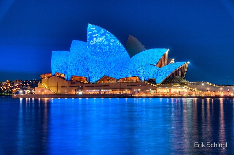 "Rhapsody in Blue - Sydney Opera House" by Erik Schlogl | Redbubble