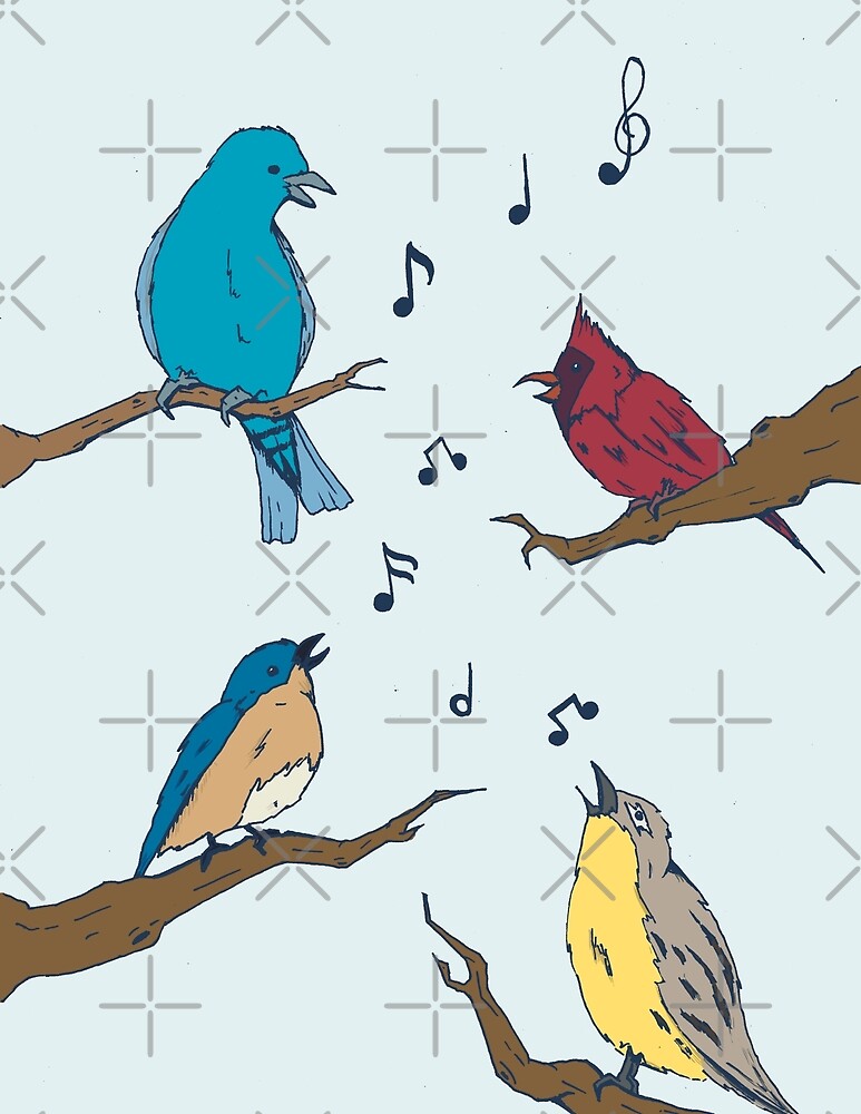 "Four Calling Birds" by SVaeth | Redbubble