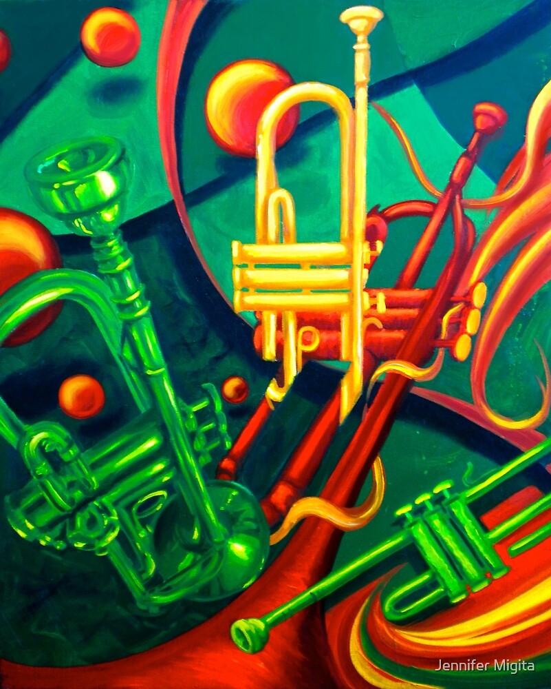 "Trumpet Abstract" by Jennifer Migita | Redbubble