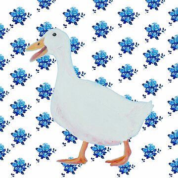 "Goose on blue rose pattern" Art Print for Sale by MatsonArtDesign ...