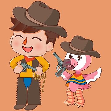 "Flamingo youtube Flamingo Plush cowboy outfit together, cartoon cowboy ...