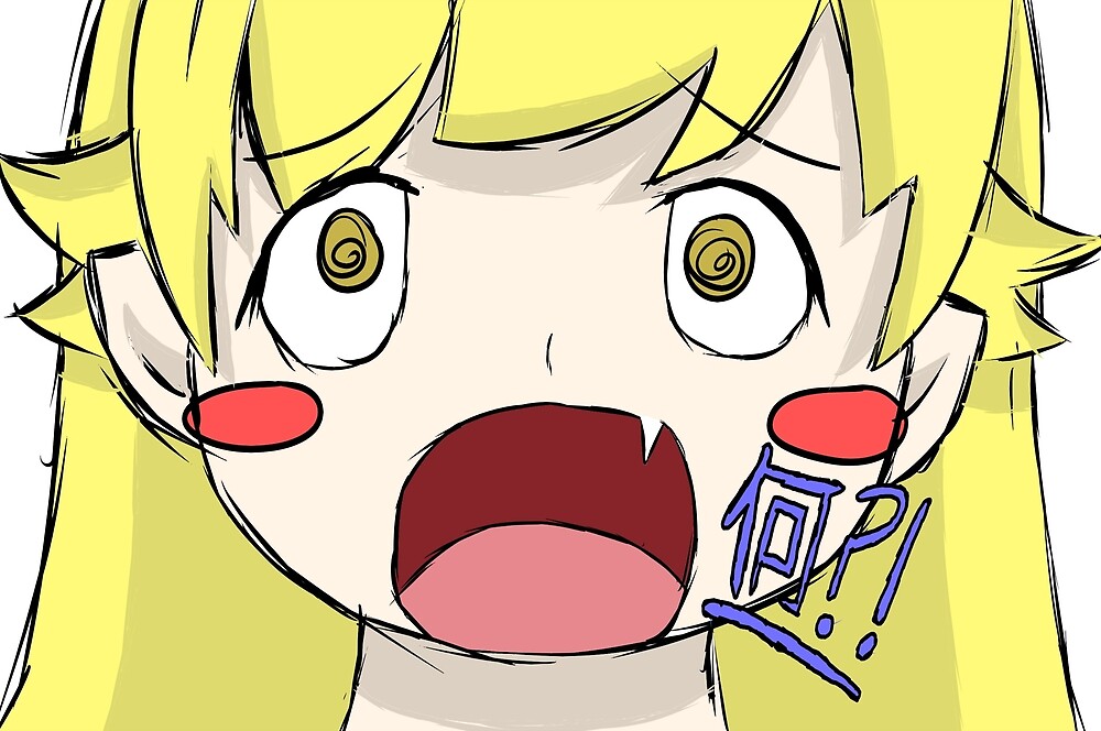 "Monogatari Shinobu surprised face" by spinosaurus46 | Redbubble