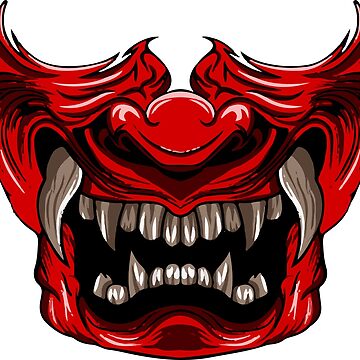 "Japanese Samurai Oni Mask" Sticker for Sale by DanielKiss02 | Redbubble