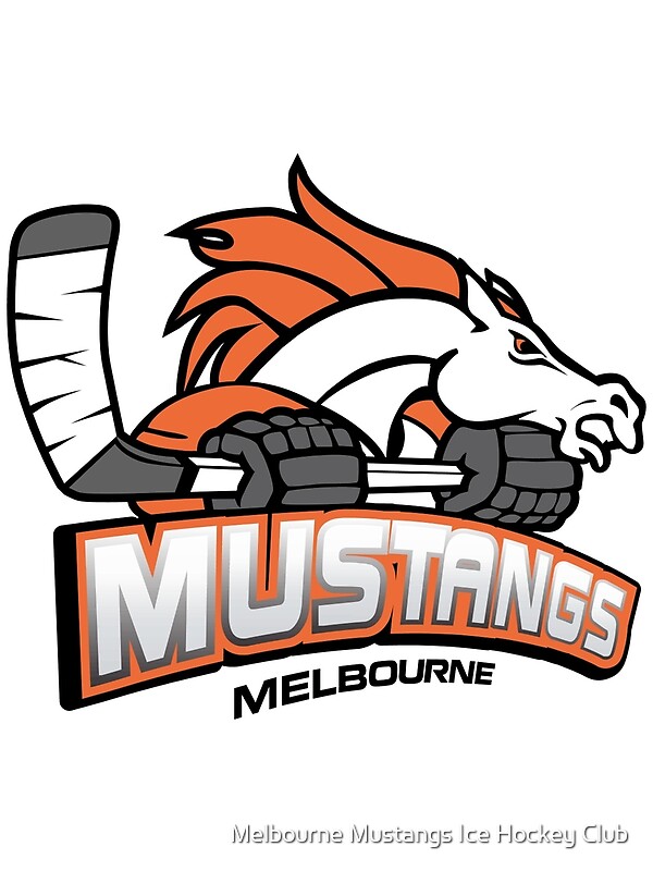 "Original Logo - Black Outline" by Melbourne Mustangs Ice Hockey Club ...