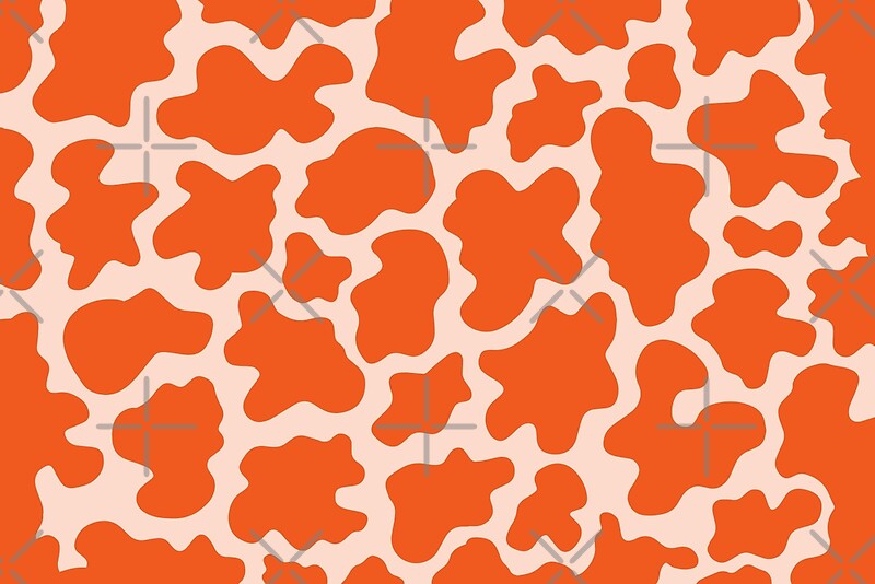 "Orange Cow Print Animal Print Patterns " by patternsoup | Redbubble
