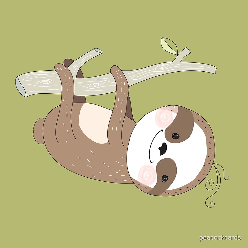"Cartoon Animals Just a Sloth" by peacockcards | Redbubble