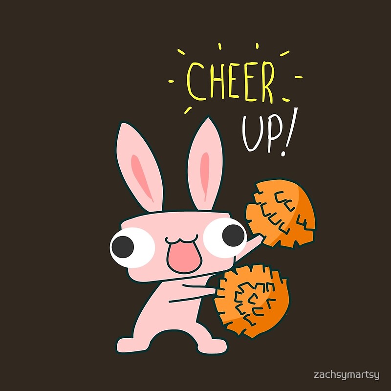 "Cheer Up Cheerleading Bunny" by zachsymartsy | Redbubble