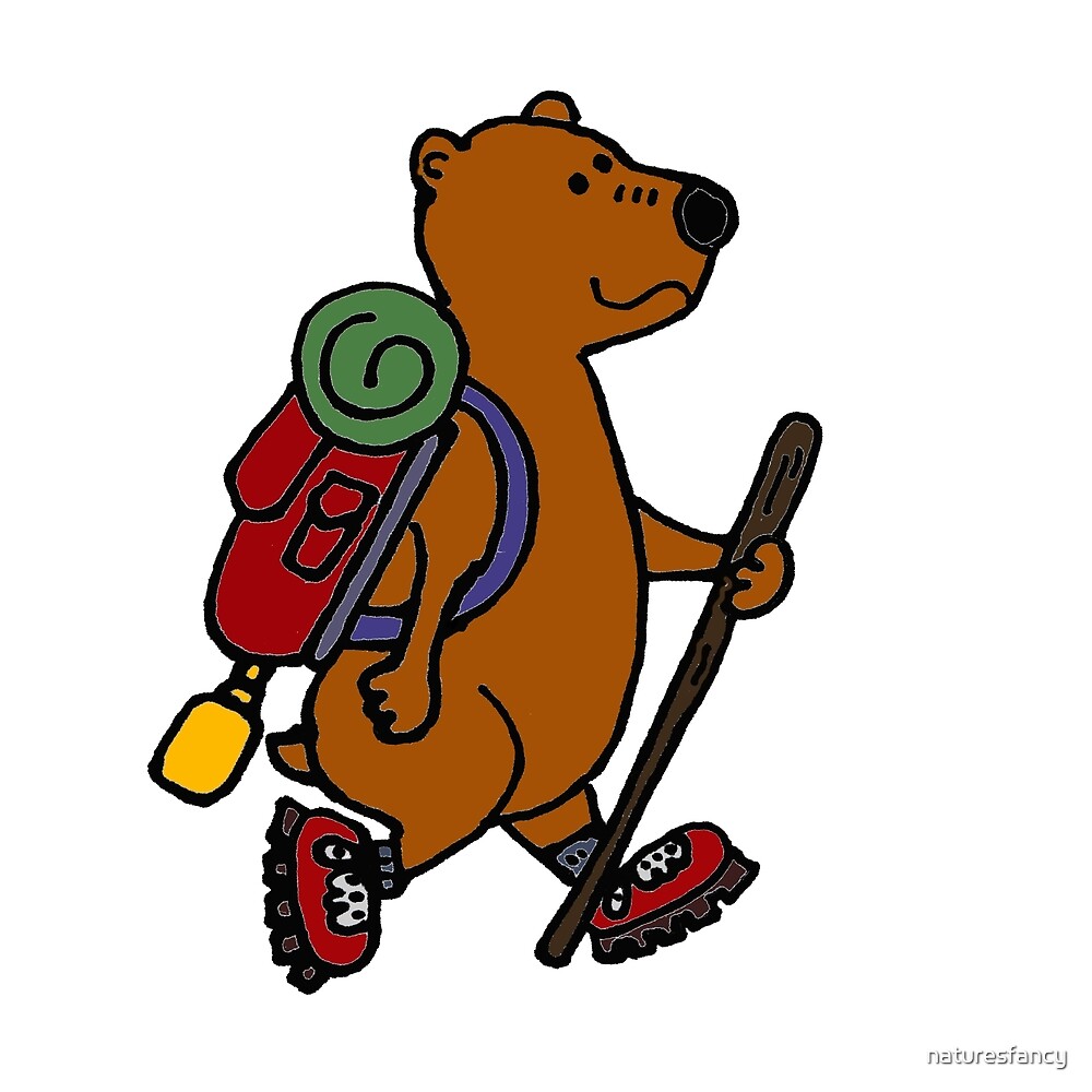 "Funny Cool Brown Bear Hiker" by naturesfancy | Redbubble