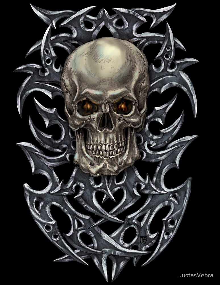 "Tribal Skull" by JustasVebra | Redbubble