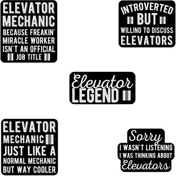 "Pack Funny Elevator Lover" Sticker for Sale by artworkbyrihen | Redbubble